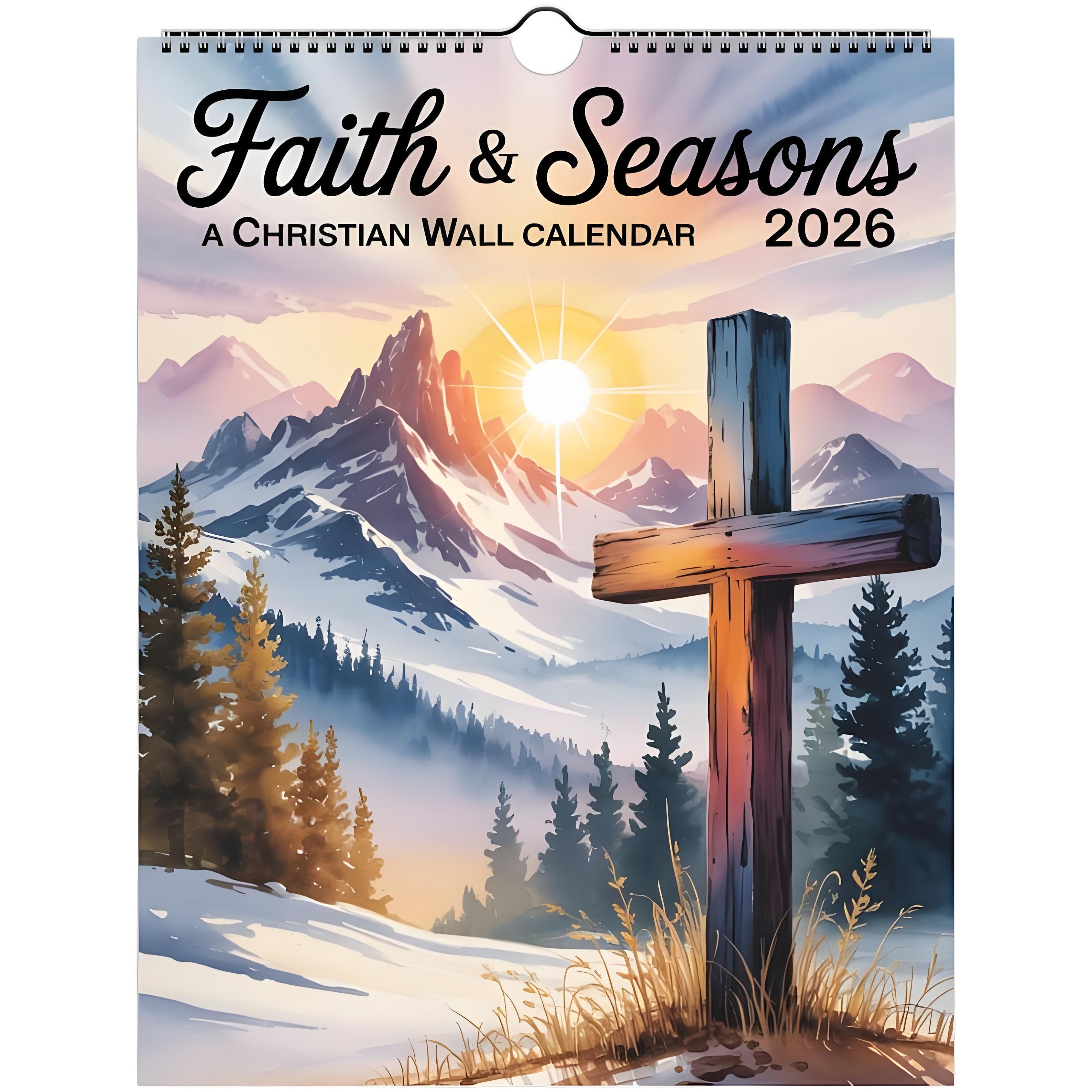 2026 Christian Wall Calendar – Faith & Scripture All Year – Aethergift