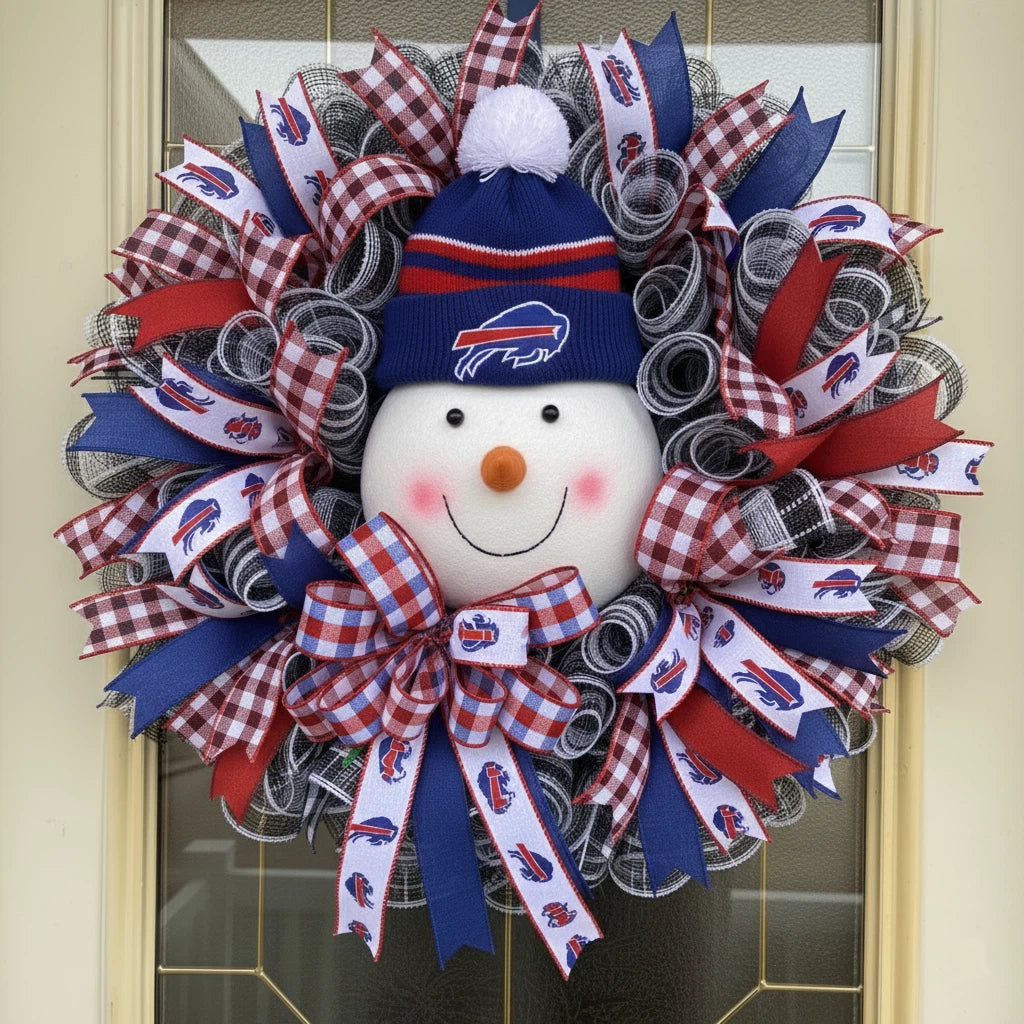 Christmas Snowman football Team Wreath – Aethergift